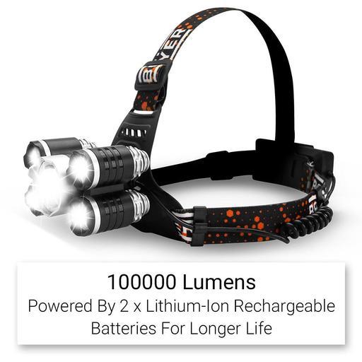 Bayer BLA100 100000LMS 4 Modes 5 LED Rechargeable Headlamp