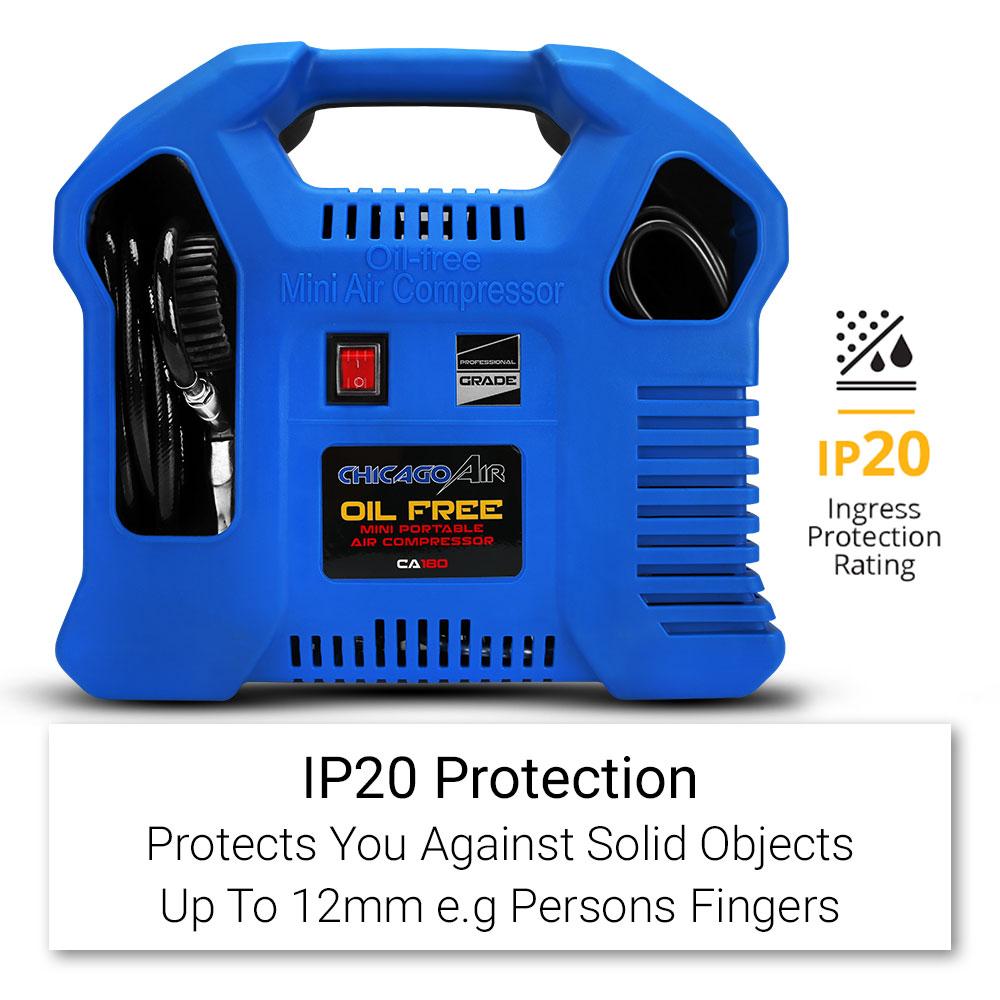 Chicago Air CA180 1.1kW 116PSI 180L/min Oil Free Hi-Flow Mini Portable ...