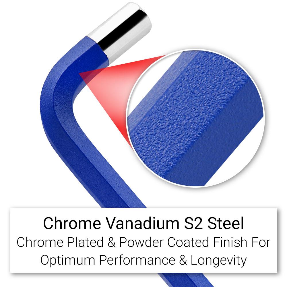 Daytona DHK9 9pce Hex Key Blue Powder Coated Wrench Set