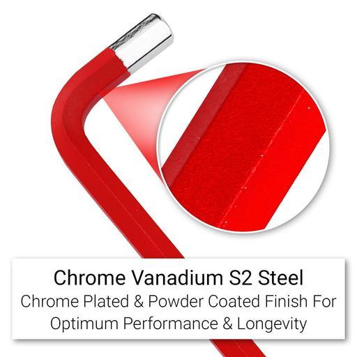 Daytona DHKI9 9pce Imperial Hex Key Red Powder Coated Wrench Set