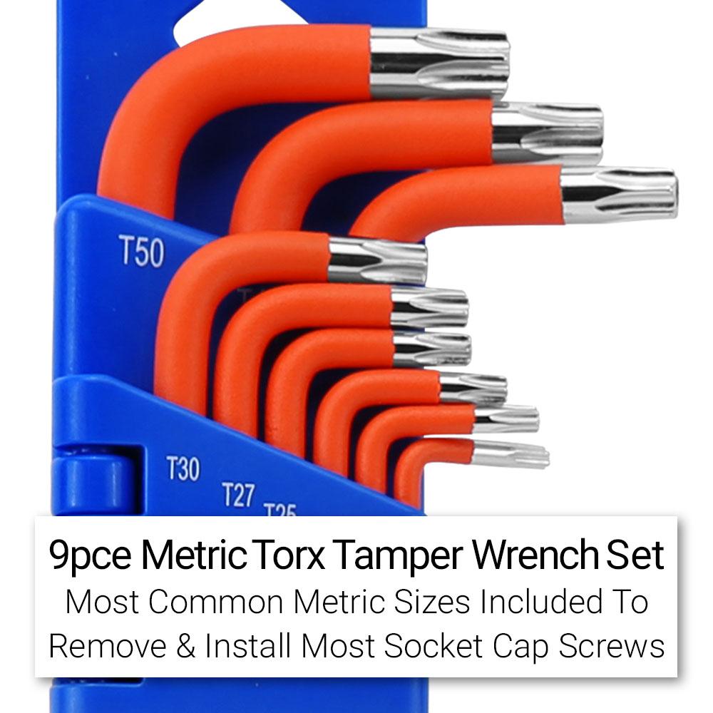 Daytona DHKTP9 9pce Metric Torx Tamper Key Orange Powder Coated Wrench Set