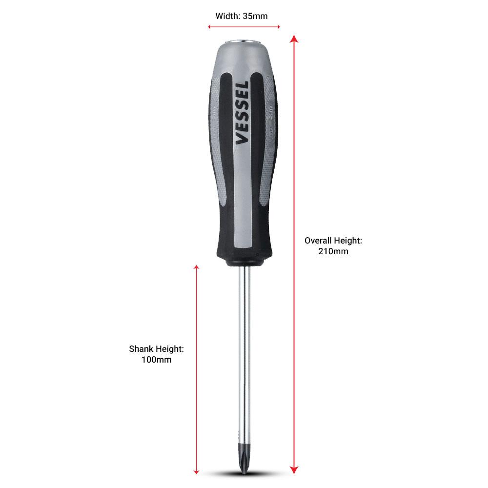 Vessel 125941 PH2 x 100mm Megadora Impacta Thru Tang Screwdriver