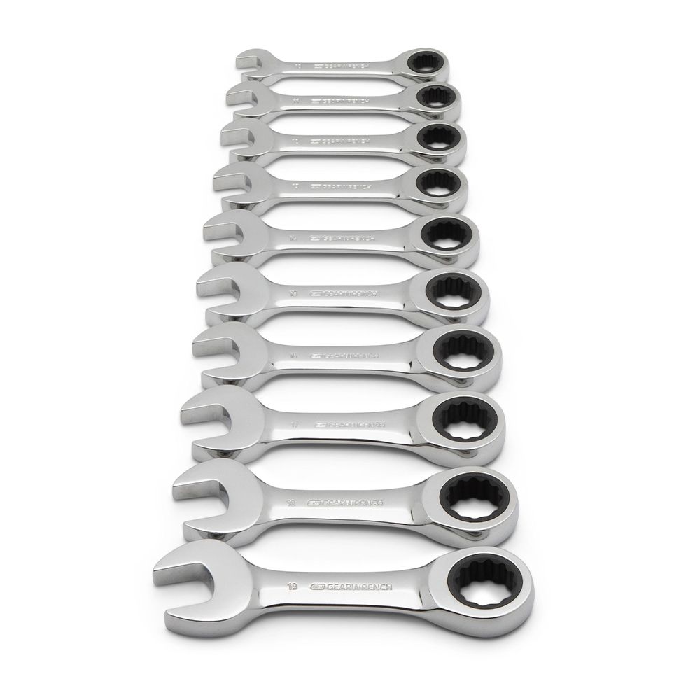 GEARWRENCH 9520D 10pce 12 Point Metric Stubby Combination Ratcheting ...