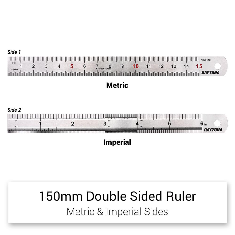 Daytona DRD150 150mm (6") Stainless Steel Double Sided Metric ...