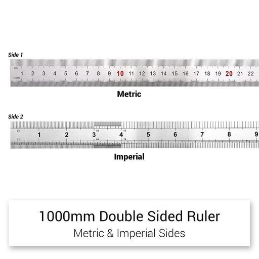 Daytona DMR1000 1000mm (40") Stainless Steel Double Sided Metric ...