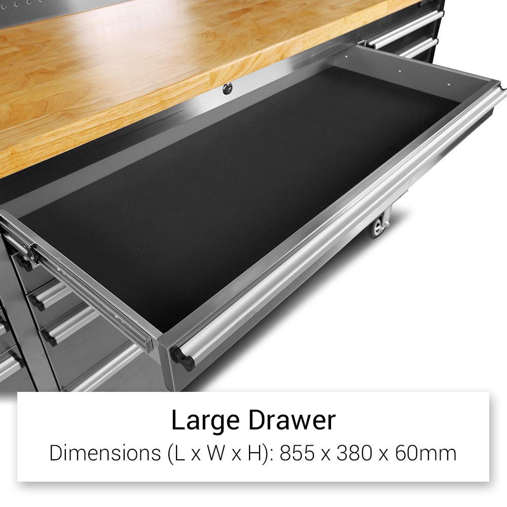 Daytona D153SS 72" Stainless Steel Mobile Work Bench with 15 Drawers ...