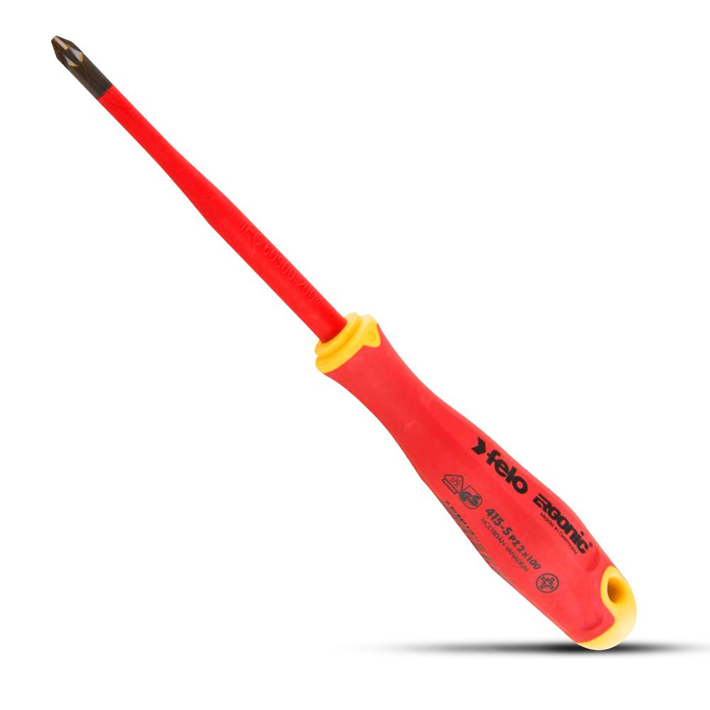 Felo 41529390 PZ2 x 100mm Pozi-Drive 1000V Ergonic Eslim Screwdriver
