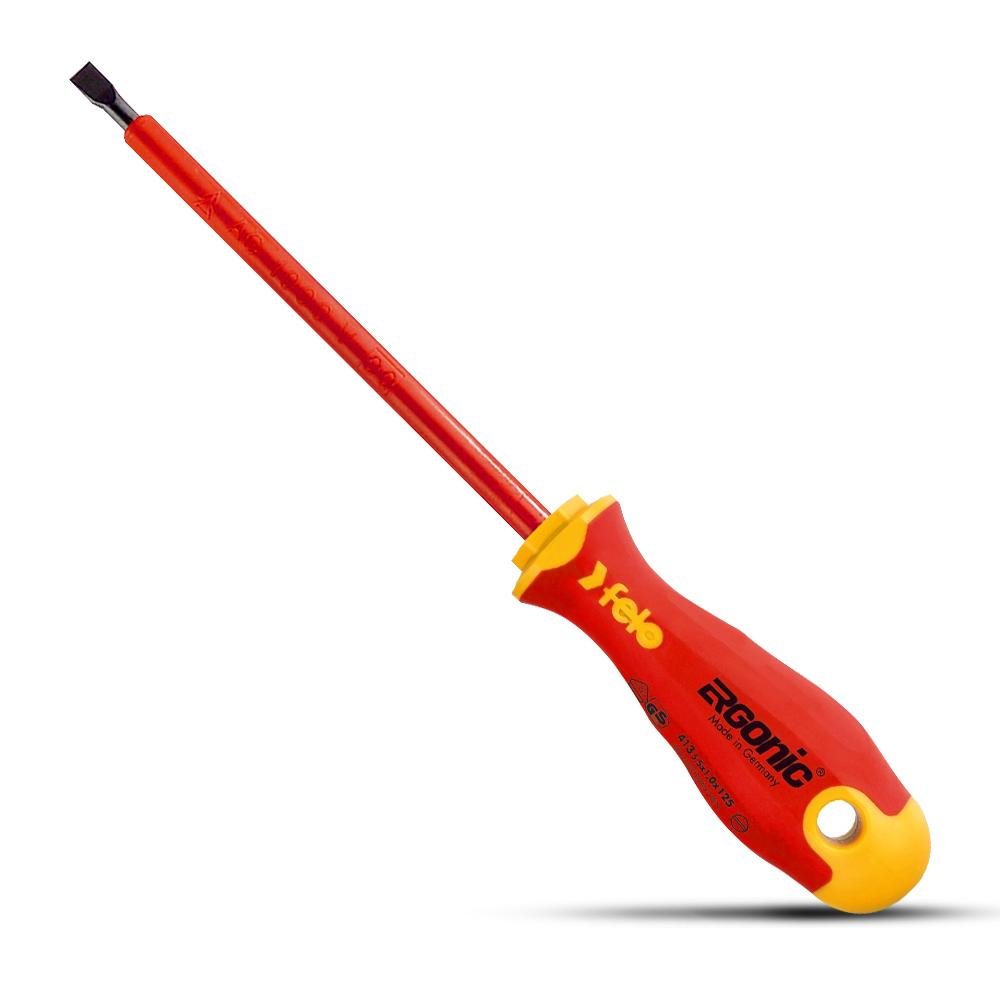 Felo 41303090 3.0 X 0.5 X 100mm Flat Ergonic VDE Screwdriver