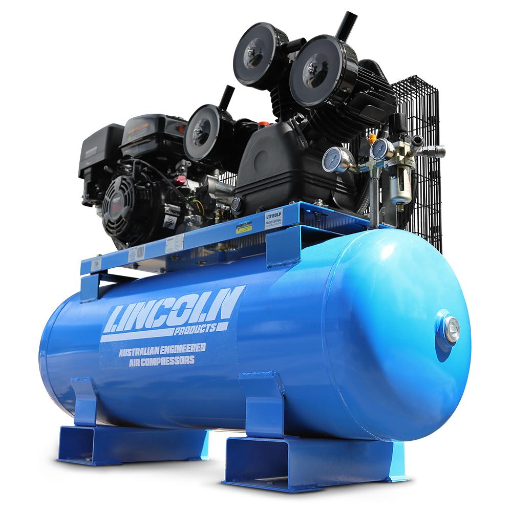 Lincoln L13150LP 13HP 150L Triple Piston Belt Driven Loncin Powered Air ...