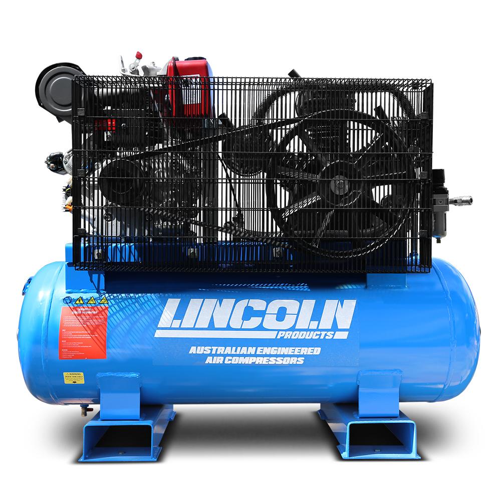 Lincoln L13150KD 13HP 150L Triple Piston Belt Driven Diesel Powered Air ...