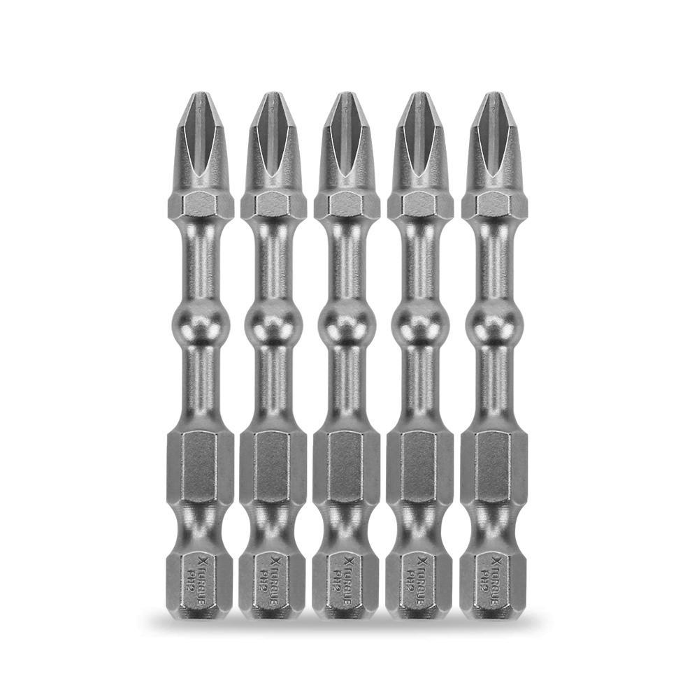 Xtorque XPH250 5-Pack PH2 50mm Phillips Head Torsion Ball Driver Bits ...