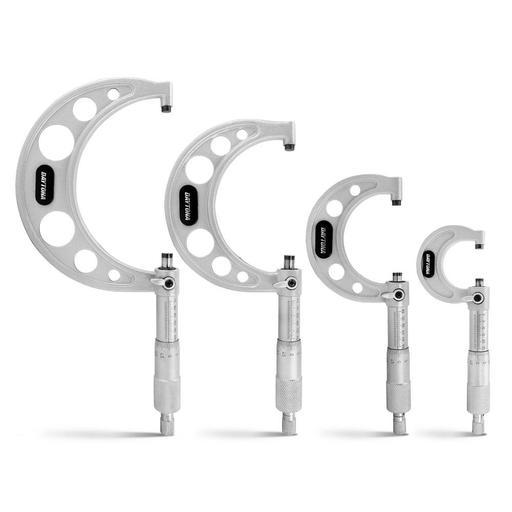 Daytona DMICR4 4 Pce 0-100mm Range Fine Cast Frame Finish Micrometer Set