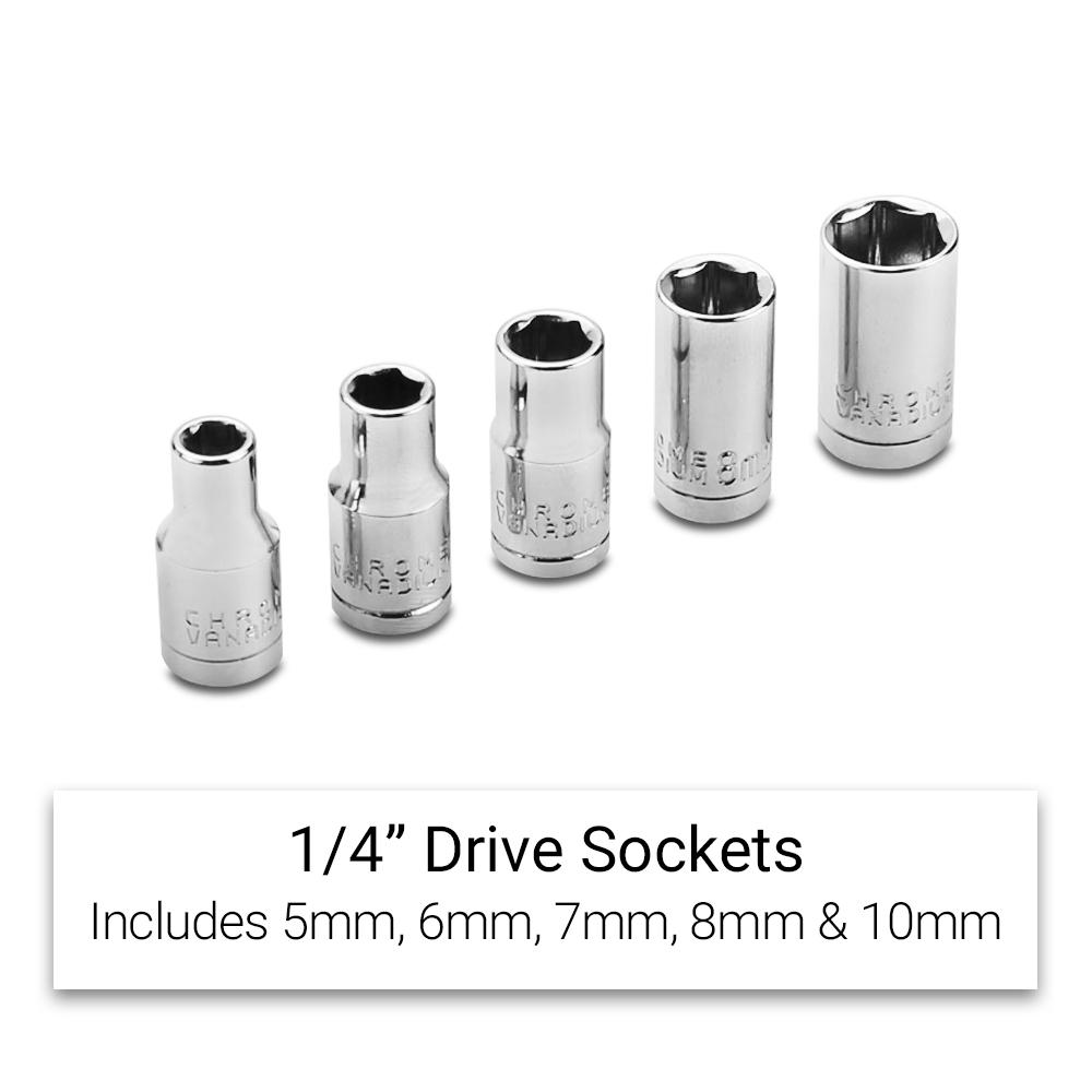 Daytona D6PSCR 6pce 500mm 1/4" Extra Long Flexible Driver Set