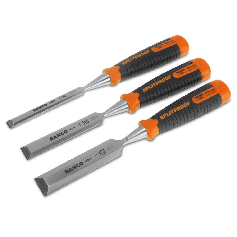 Bahco 434-S3-EUR 3pce 434 Series ERGO Splitproof Bevel Edge Chisel Set