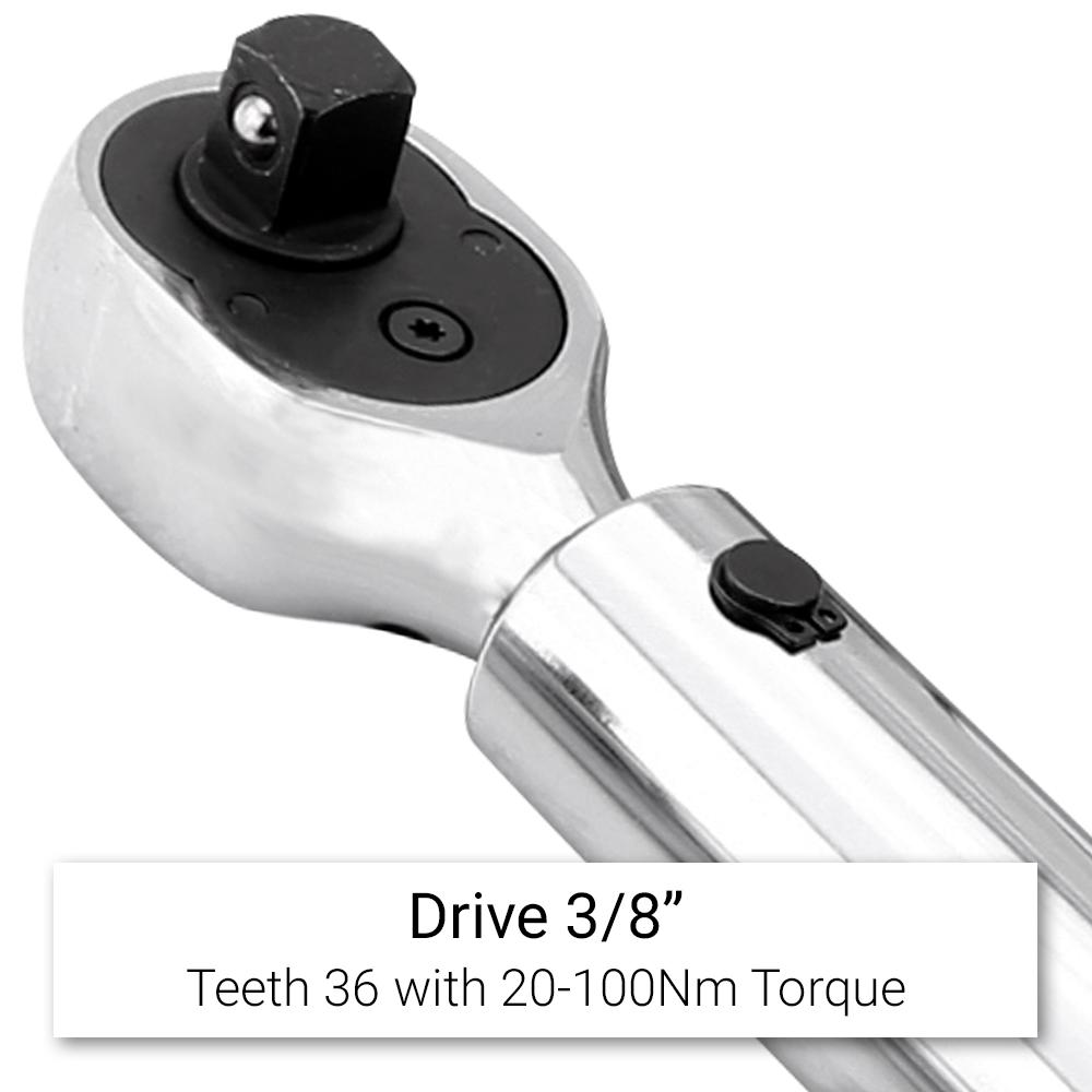 Daytona D38TWW 3/8" Drive Window Type Torque Wrench 20-100Nm