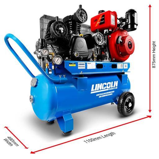 Lincoln L1060KD 60L 6HP Diesel Triple Piston Twin Belt Driven Air ...