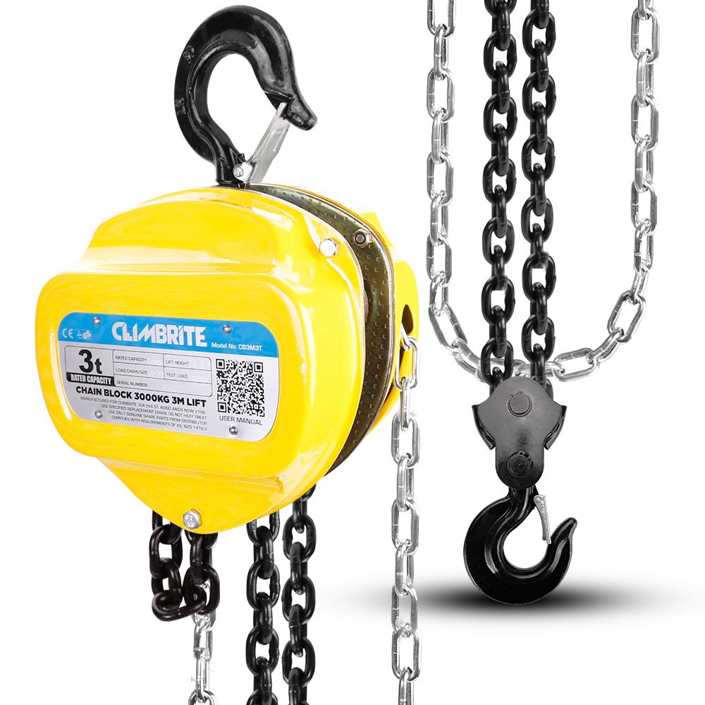 Climbrite CB3M3T 3M 3000kg Chain Block
