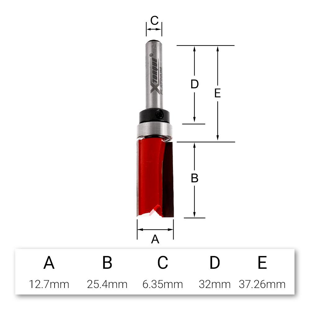 Xtorque XP1277 Platinum 12.7mm Inverted Flush Trim Double Fluted 1/4 ...