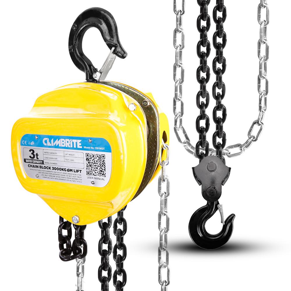 Climbrite CB6M3T 6M 3000Kg Chain Block