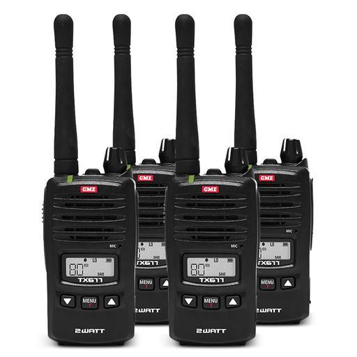 GME TX677QP 4-Pack 2W UHF CB Handheld Radio