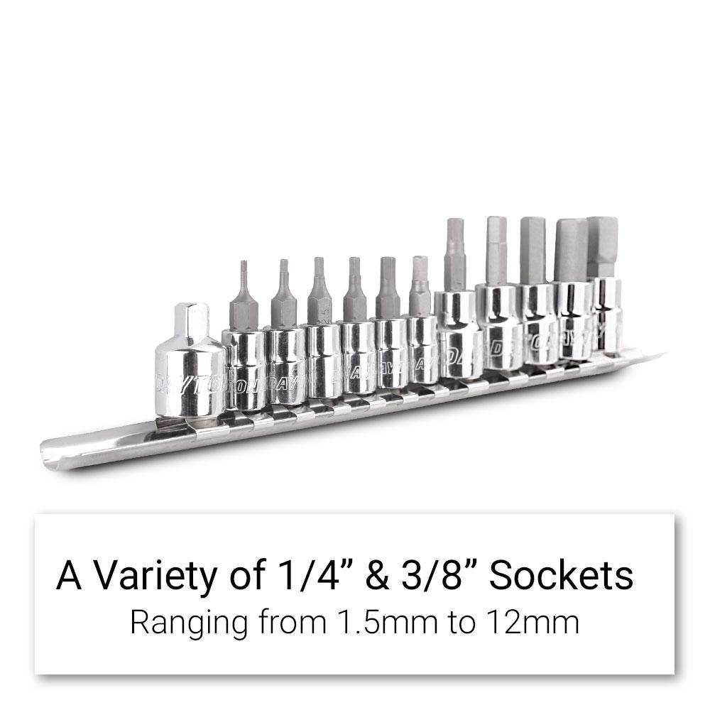 Daytona DIN12M 1/4" & 3/8" Drive Metric Inhex Socket Set