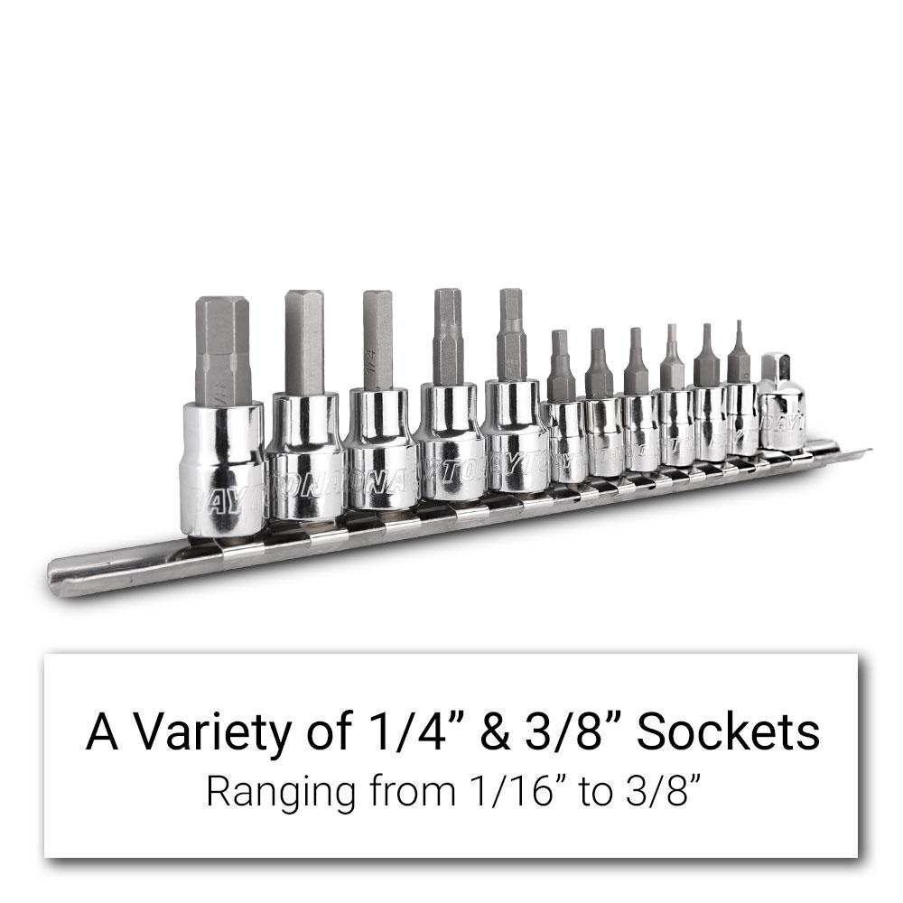 Daytona DIN12I 1/4" & 3/8" Drive Imperial Inhex Socket Set