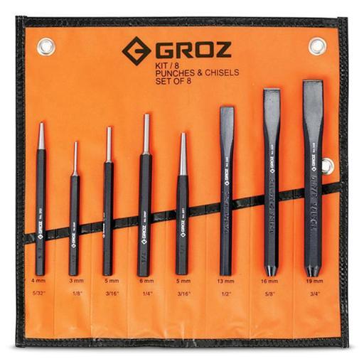 Groz GZ-33000 (KIT/8/ST) 8pce Punch & Cold Chisel Set
