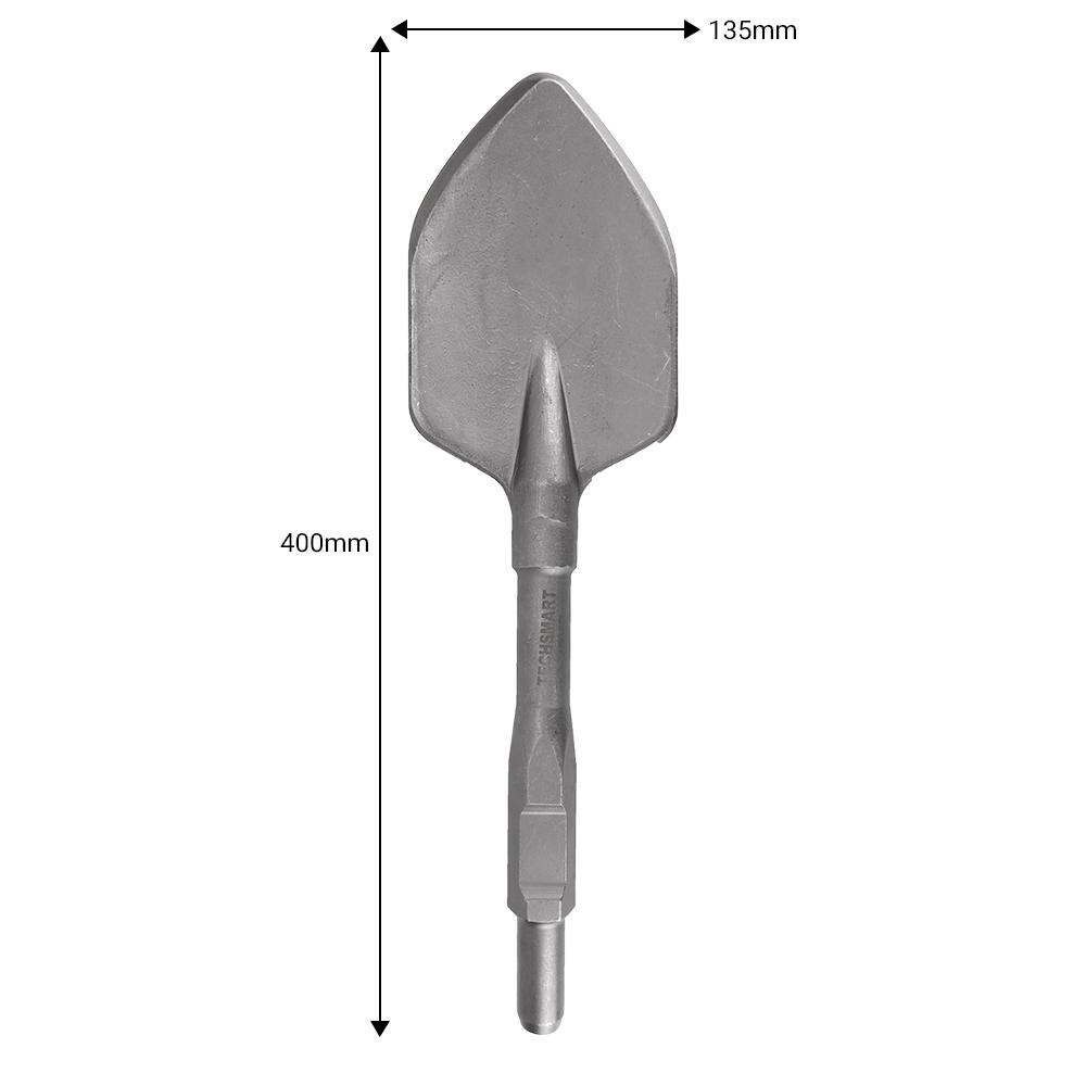 Techsmart T45HSC 450mm x 135mm 30mm Hex Shank Pointed Spade