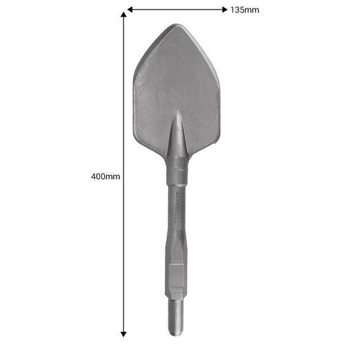 Techsmart T45HSC 450mm x 135mm 30mm Hex Shank Pointed Spade