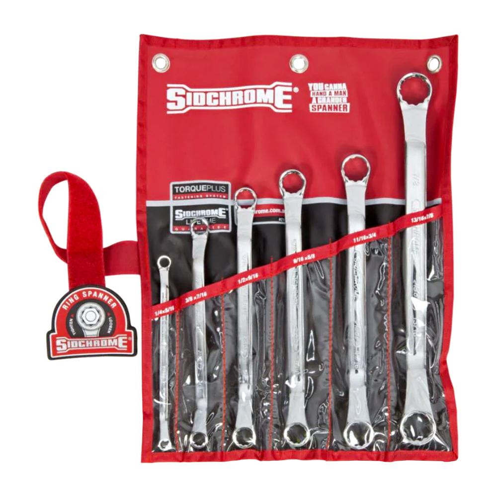 Sidchrome SCMT21412 6pce Imperial Ring Spanner Set