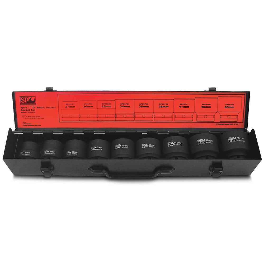 SP Tools SP20510 9pce 1" Drive 6 Point Metric Impact Socket Set