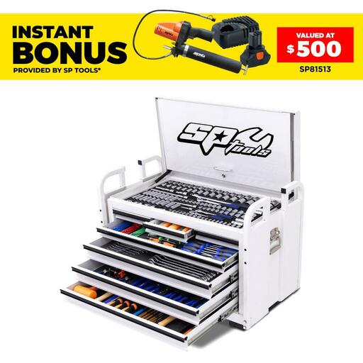 SP Tools SP50115W 413pce Metric/SAE Tool Kit In 7 Drawer Off Road Steel ...
