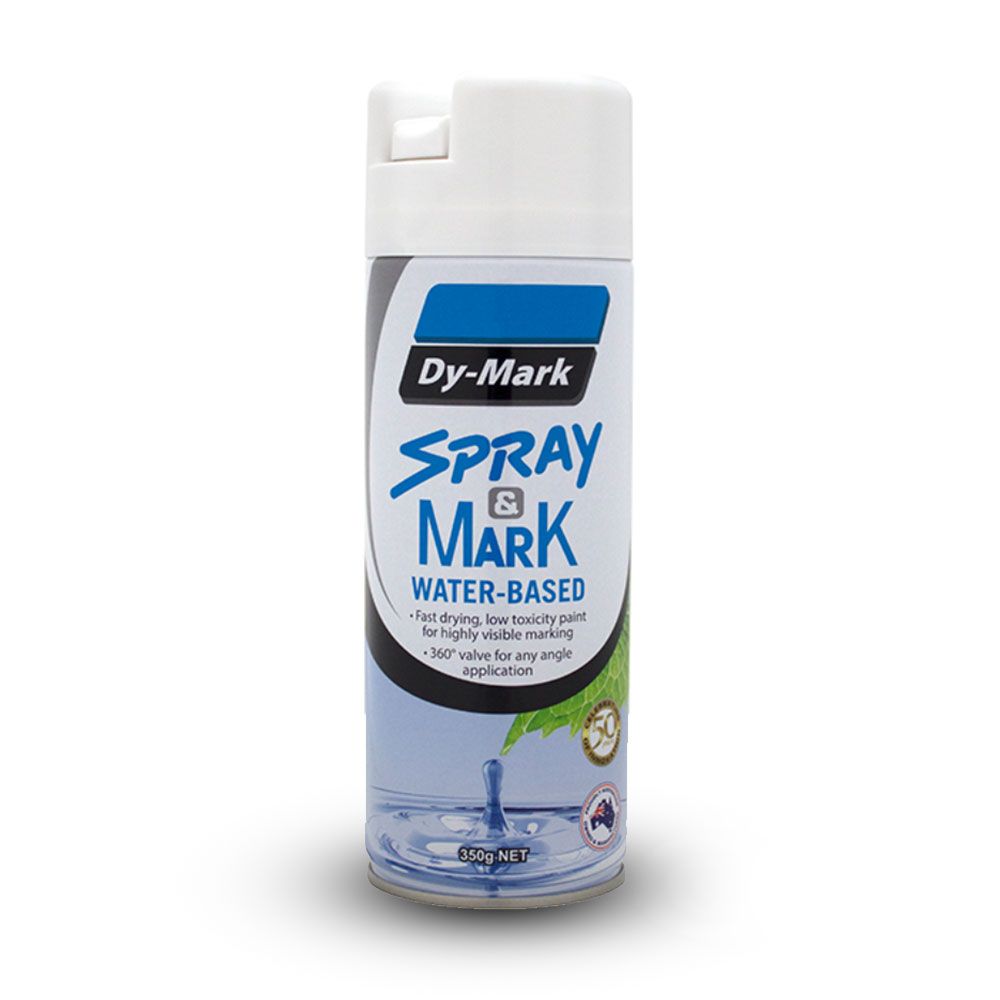 Dy-Mark 40063511 350g Spray & Mark Water Based White Marking Out Paint