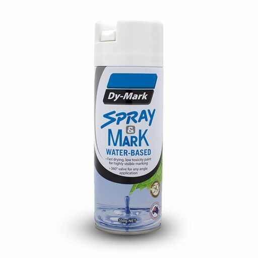 Dy-Mark 40063511 350g Spray & Mark Water Based White Marking Out Paint