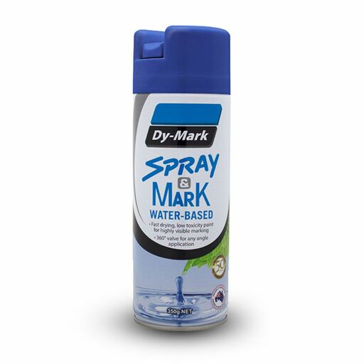 Dy-Mark 40063503 350g Spray & Mark Water Based Blue Marking Out Paint