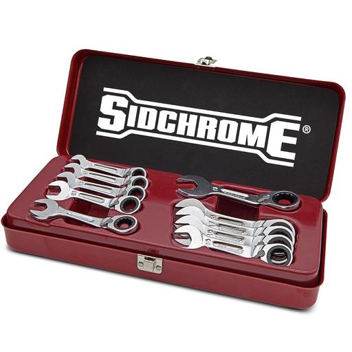 Sidchrome SCMT22203N 10pce Metric Stubby Pro Series Geared Spanners Set