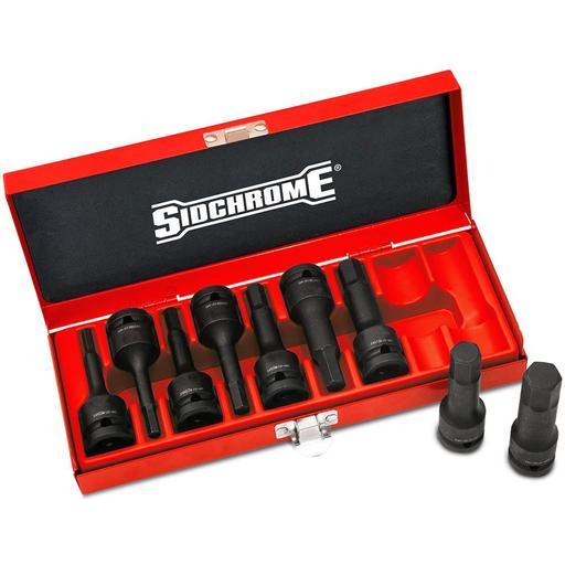 Sidchrome XS4H09T 9pce 1/2" Drive INHEX Imperial AF Impact Socket Set