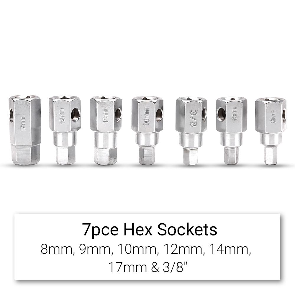 Daytona DSUMP 12pce 3/8" Oil Drain Sump Plug Key Socket Set