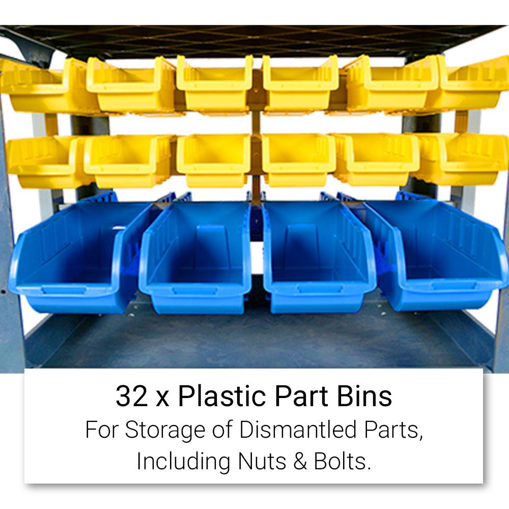 TradeQuip 6046 Workshop Trolly with 32 Parts Bins