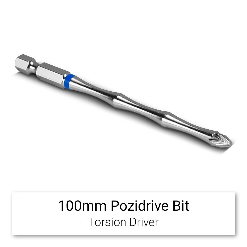 Xtorque PZ1100 5-Pack PZ1 100mm Magnetic Pozidrive Head Torsion Driver Bits