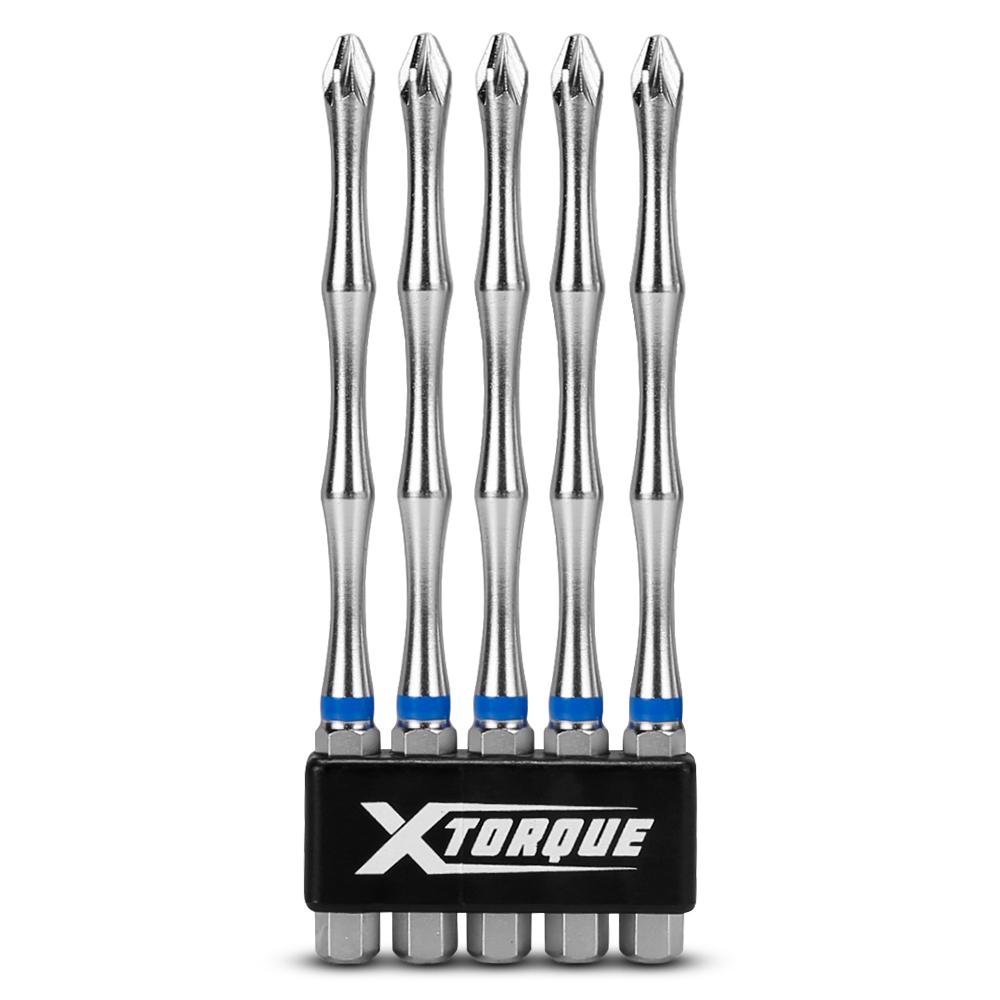 Xtorque PZ1100 5-Pack PZ1 100mm Magnetic Pozidrive Head Torsion Driver Bits