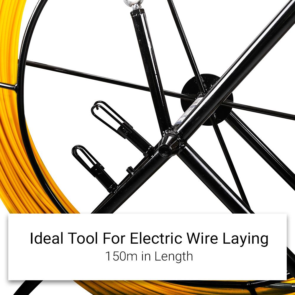 Sparrow SFTF158 150m x 8mm Fibreglass Duct Rodder Cable with Wheeled ...