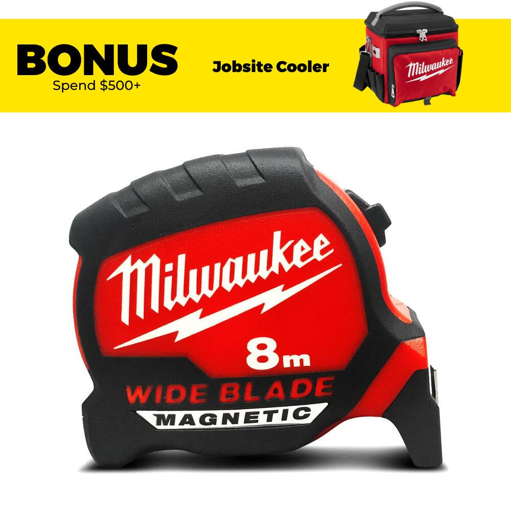 Milwaukee 48220208M 8m Wide Blade Magnetic Tape Measure