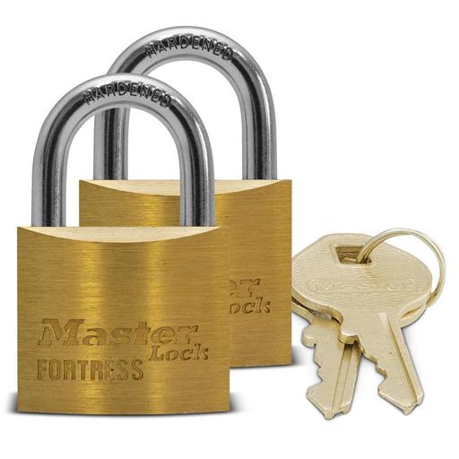 Master Lock FM1840TAU 2-Pack 40mm (1-1/2") Fortress Brass Padlock