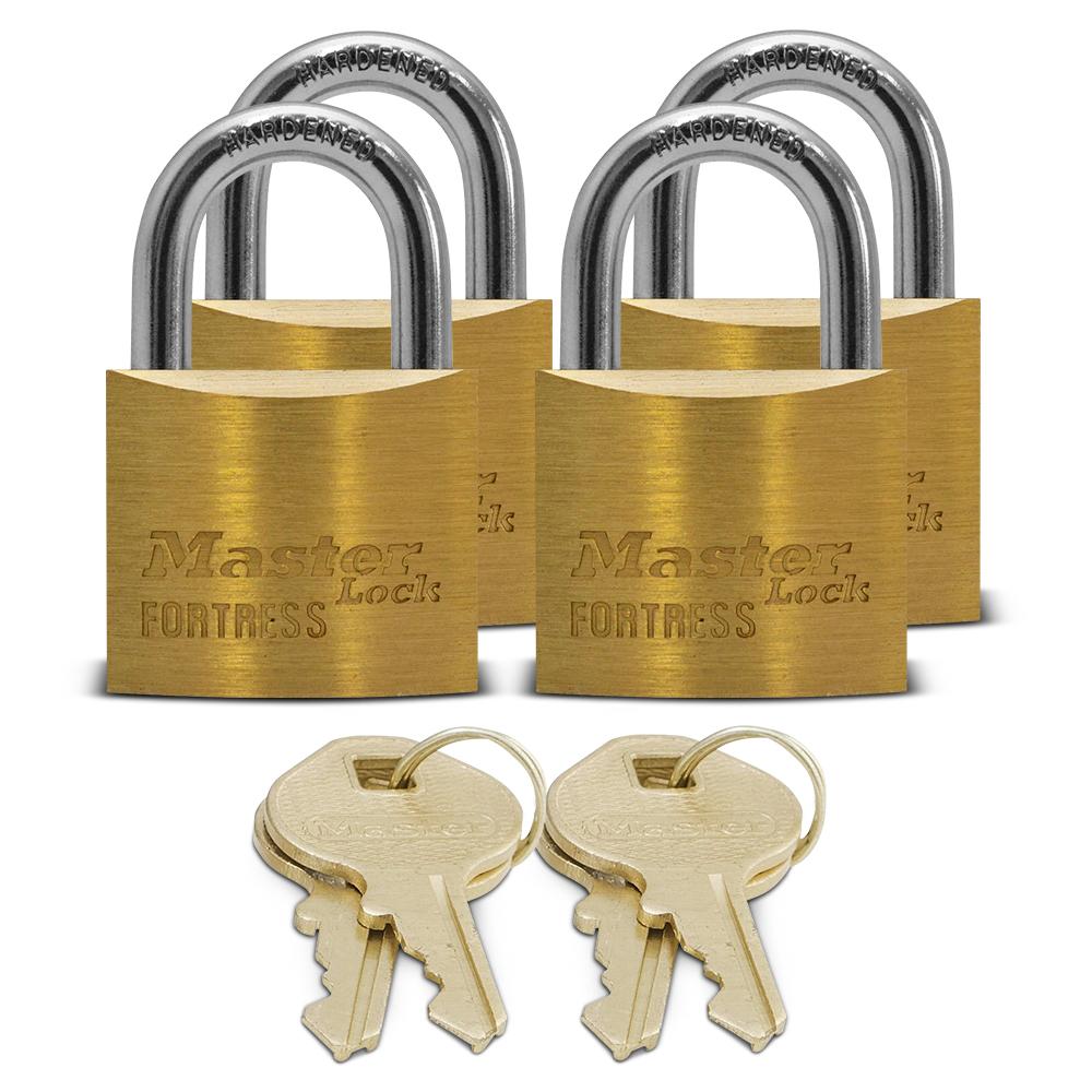 Master Lock FM1840QAU 4-Pack 40mm (1-1/2") Fortress Brass Padlock