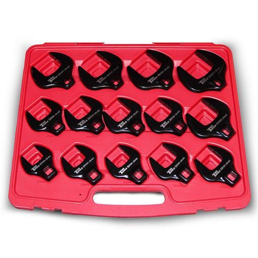 T&E Tools CF1400M 14pce 1/2" Drive Metric Open End Crowsfoot Wrench Set