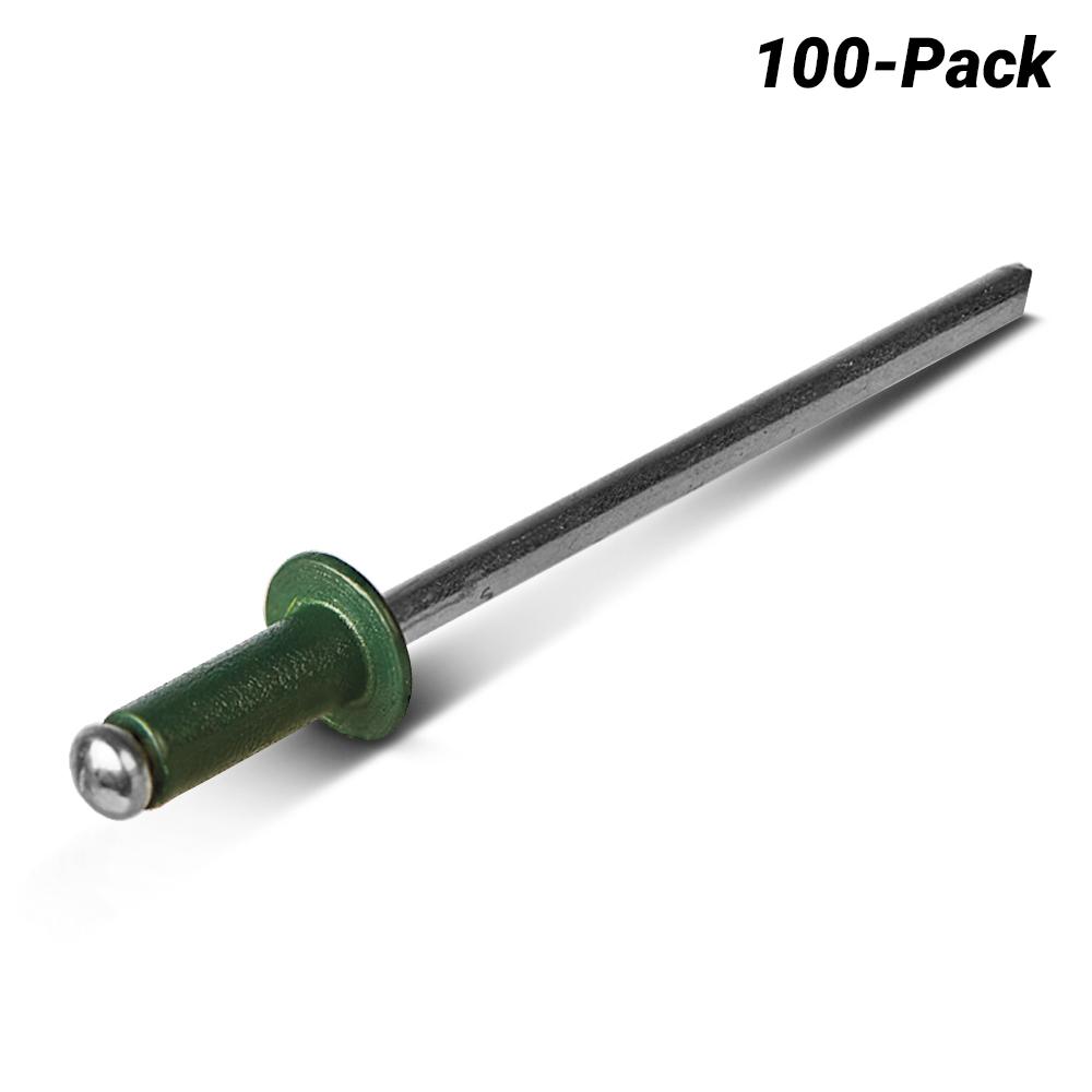 Apex AS-4-3-CG-HP 100-Pack 3.2mm x 8.6mm Aluminium/Steel Cottage Green ...