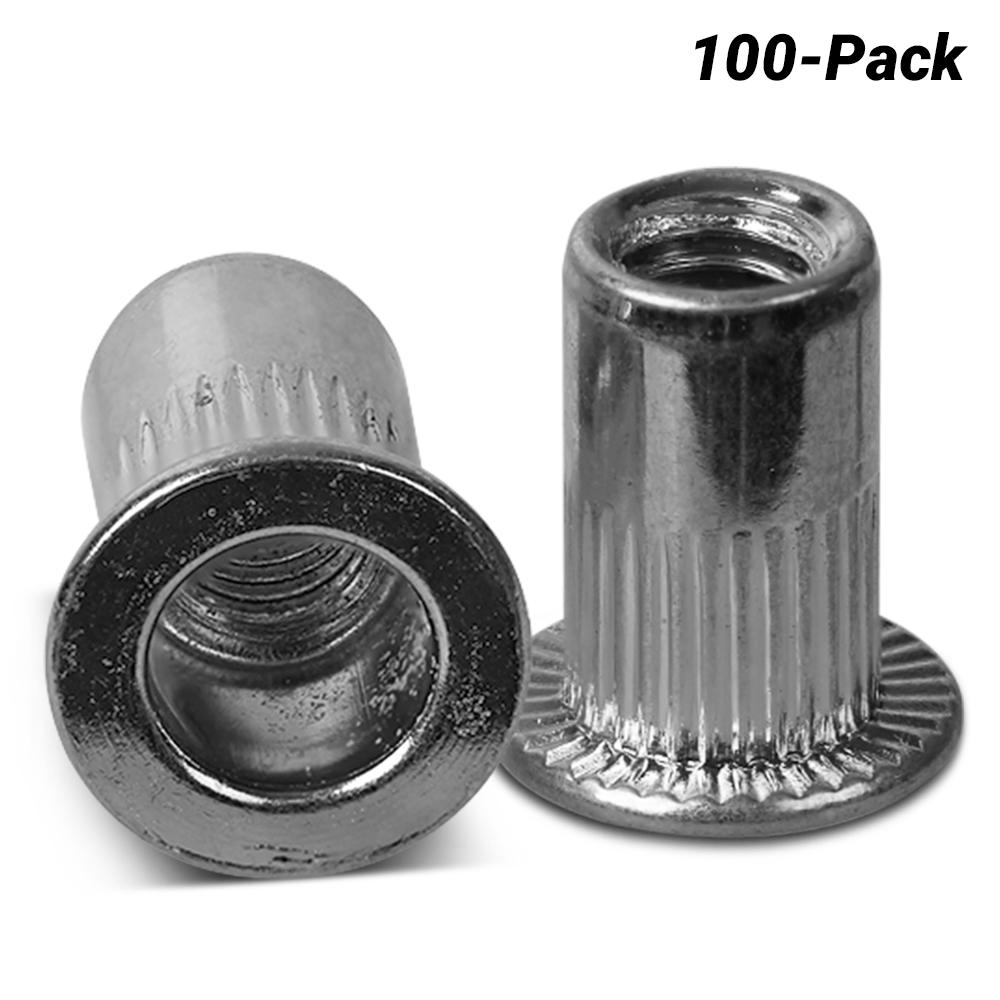 Apex NSRLM4-HP 100-Pack 6mm x 11.2mm Nut Ribbed Steel Rivet