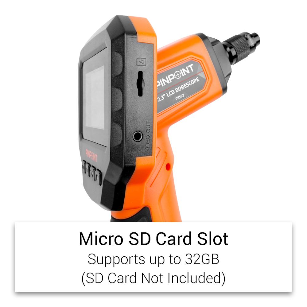 Pinpoint PBS23 Waterproof Borescope Inspection Camera with 2.3" Colour LCD