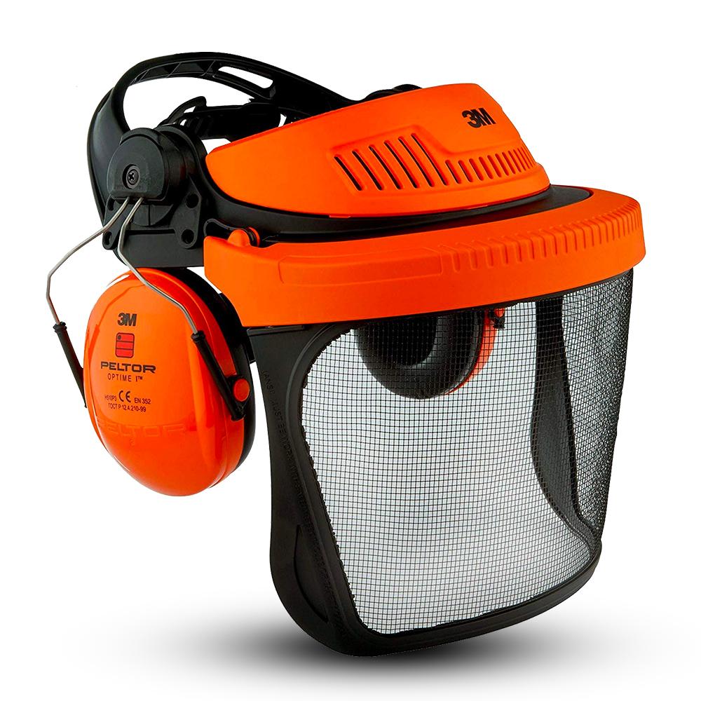 3M XA007703862 (G500V5CH510-OR) Headgear Combination Forestry Mesh Visor